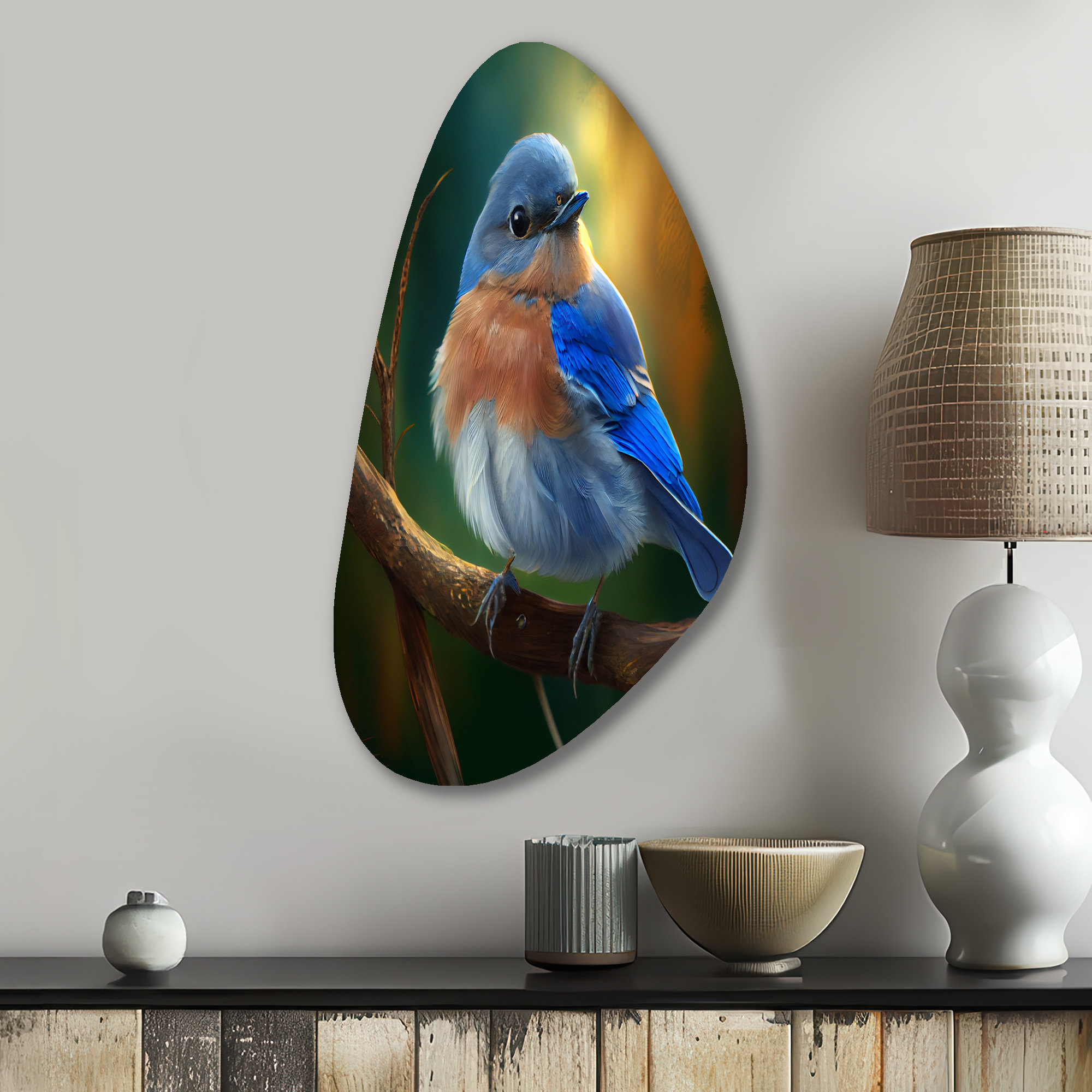 Lark Manor™ Beautiful Bright Bluebird On A Branch III - Animals Bird ...