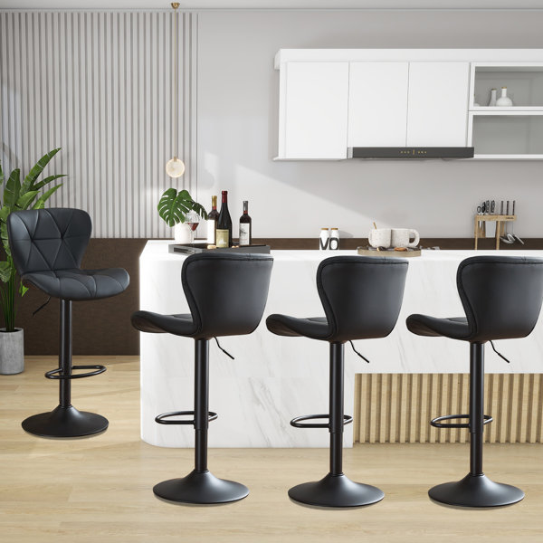 George Oliver Swivel Adjustable Height Modern Bar& Counter Stool ...