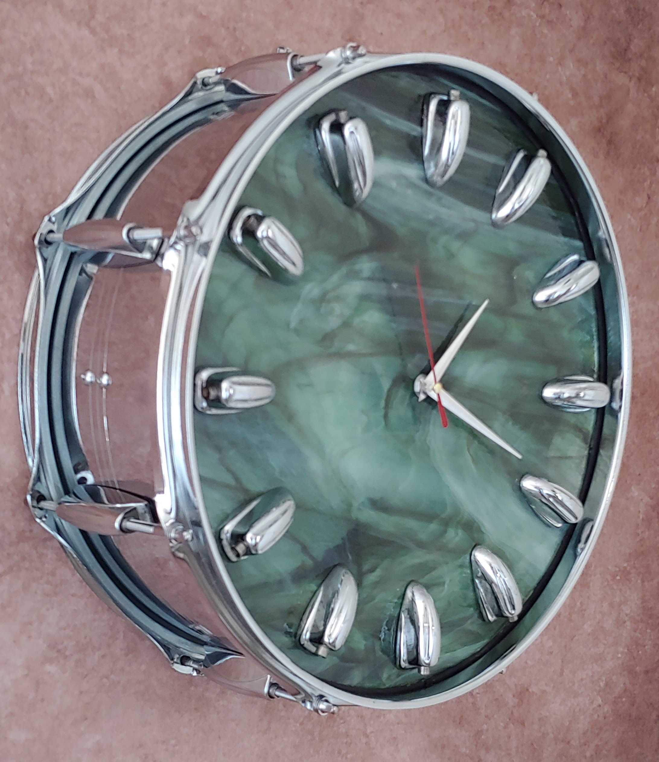 Rocking The Clock Vintage Slingerland Chrome Art Glasss Drum Wall Clock ...