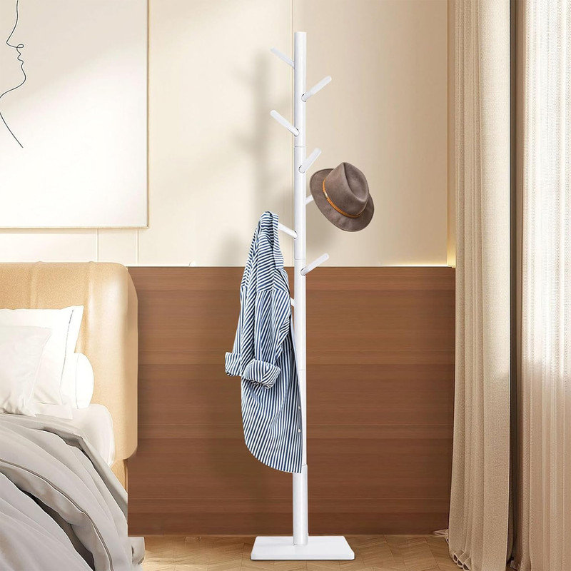 Hokku Designs Sturdy Wooden Coat Tree with 10 Hooks | Wayfair