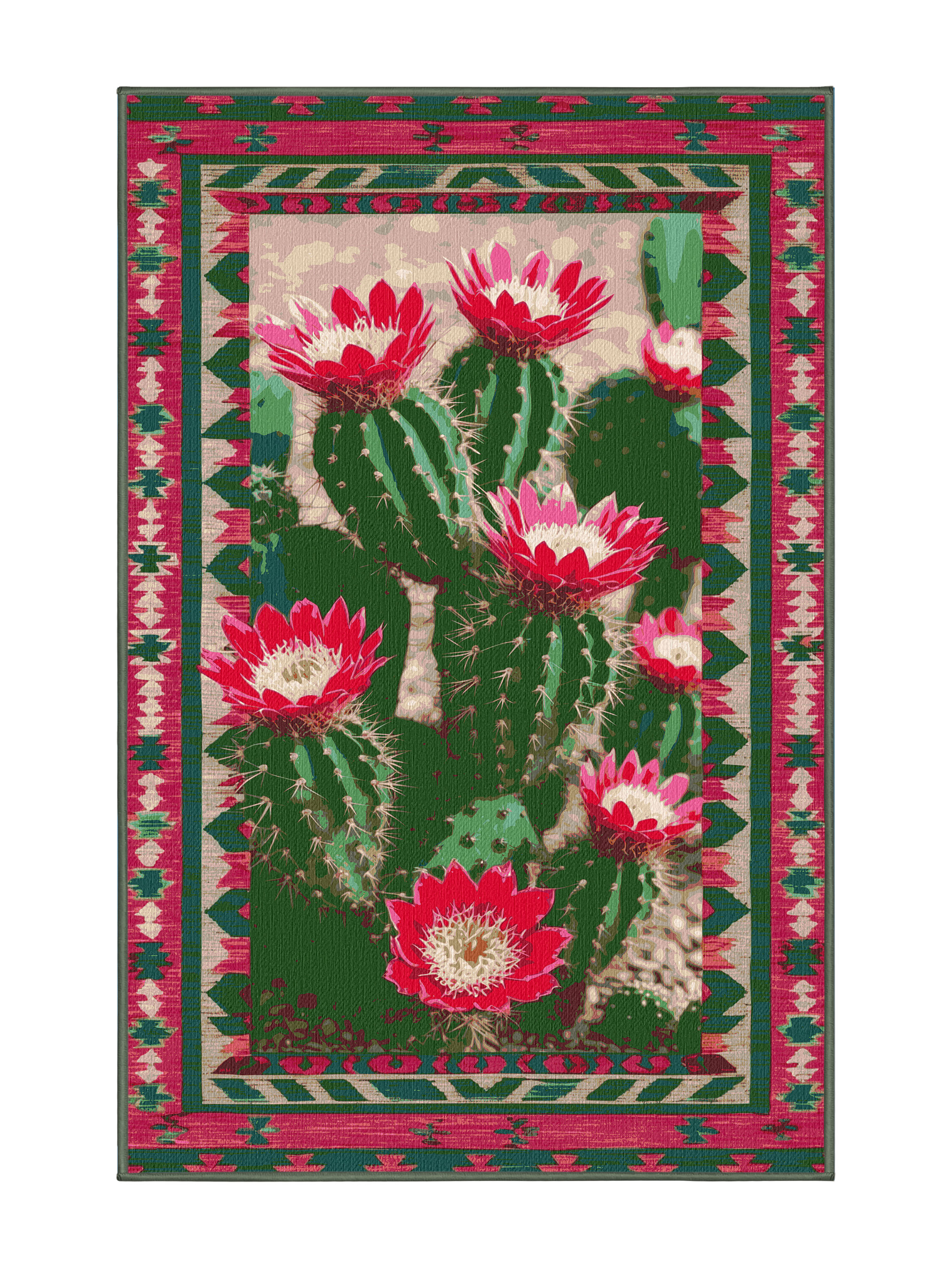 Dakota Fields Washable Prickly Pear Southwestern Area Rug | Wayfair