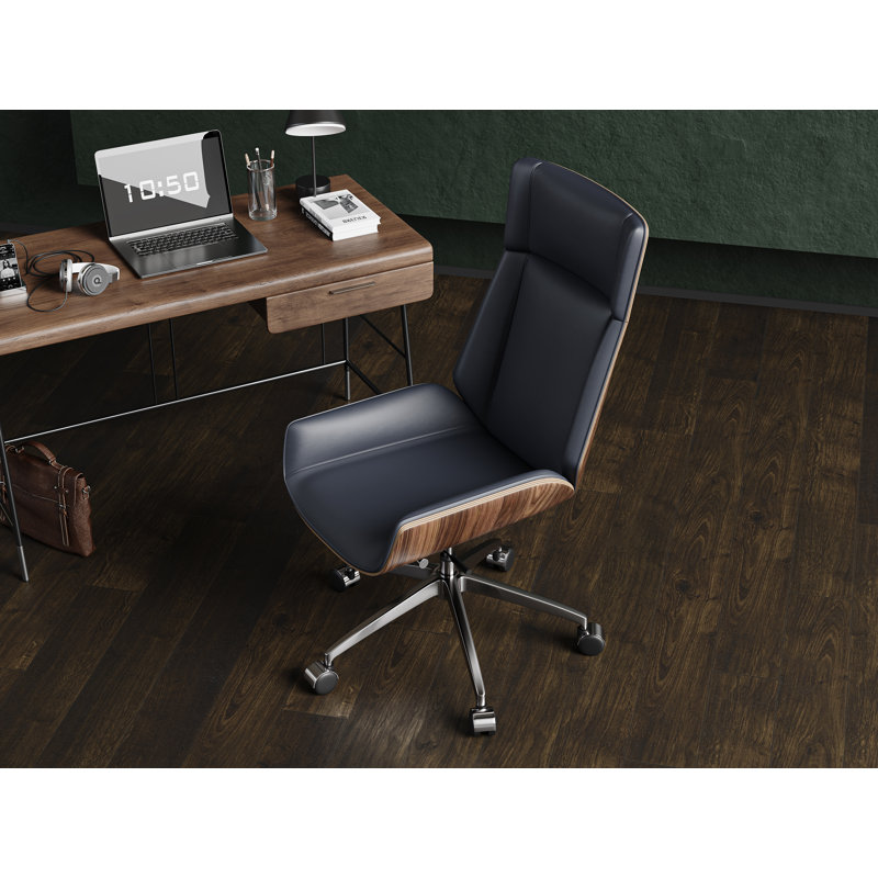 George Oliver Egger Wood & Leather Modern Executive Conference Chair ...