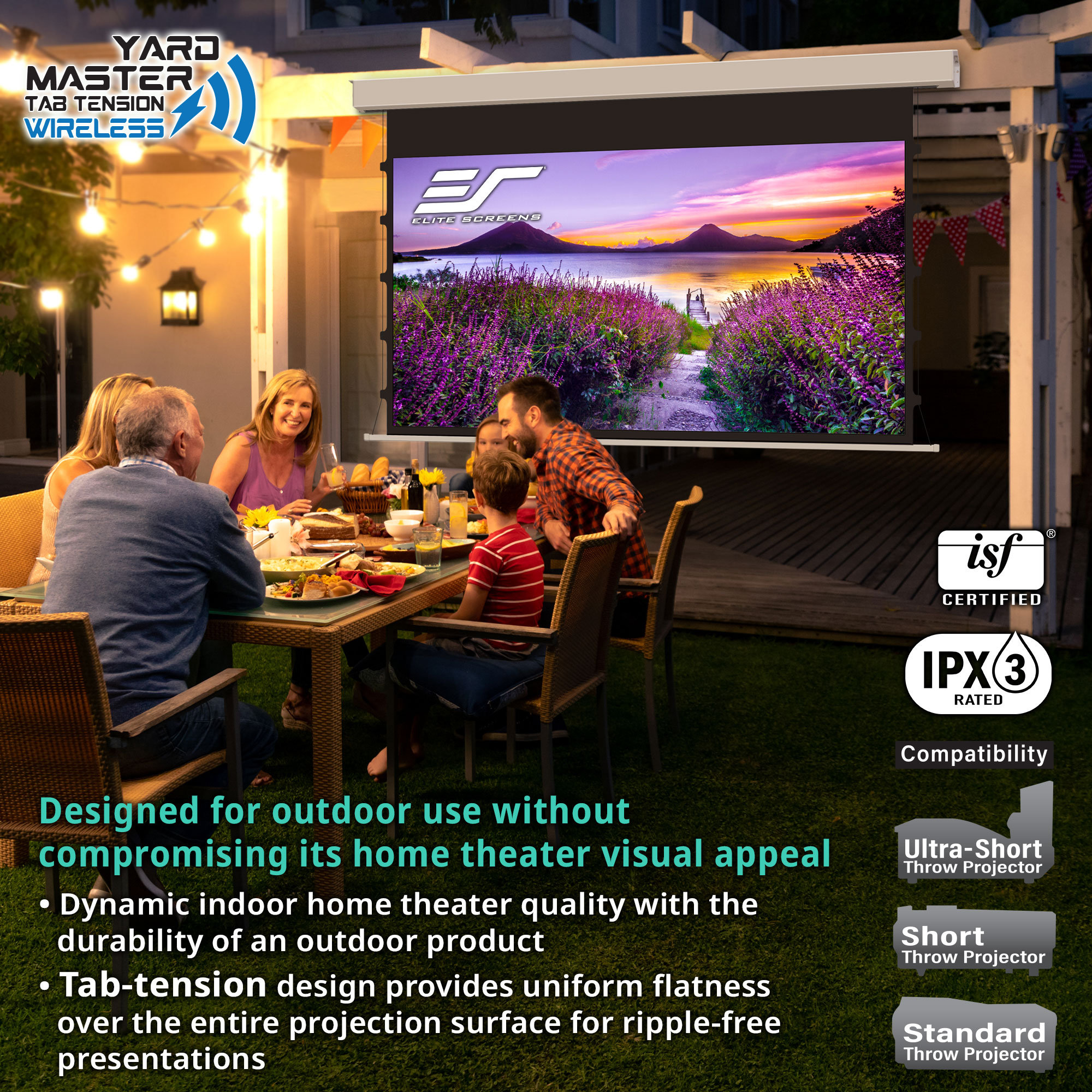 Elite Screens Yard Master Tab-Tension Wireless | Wayfair