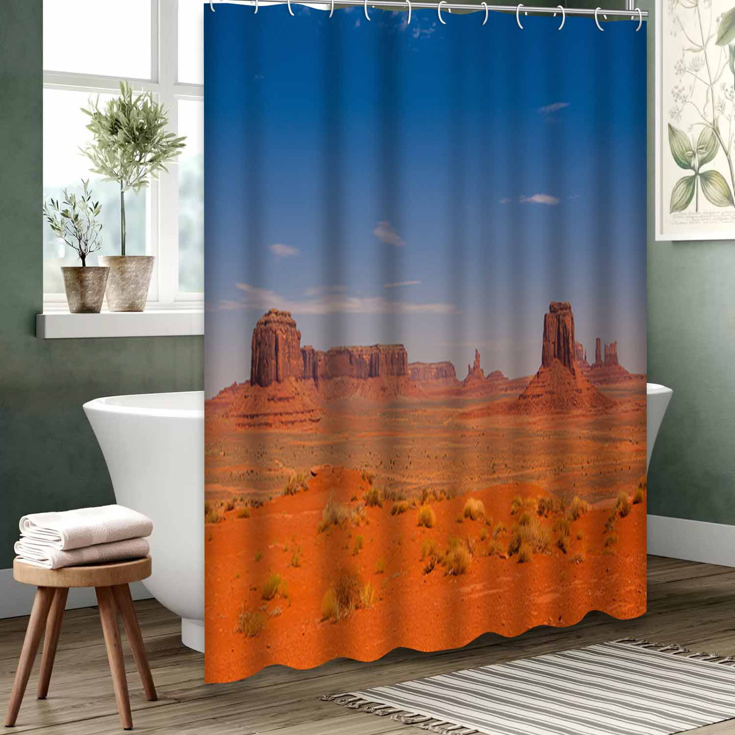 East Urban Home Waterproof Shower Curtain,Peaks Rock Tribal Park Valley ...