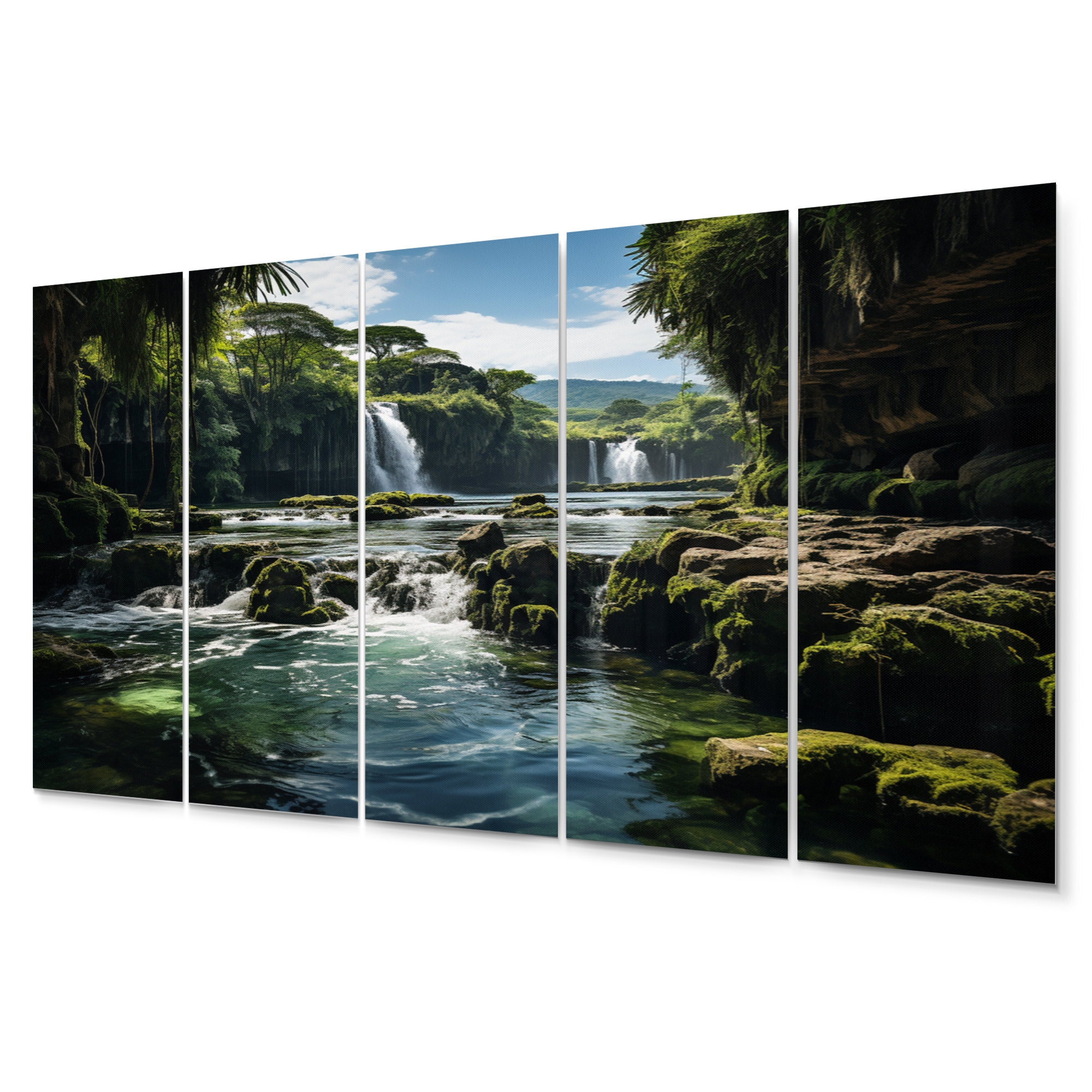 Millwood Pines Dominican Cascading Waterfalls - Nautical & Beach Metal ...