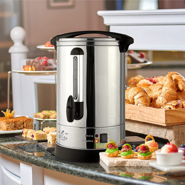 Zulay Kitchen Coffee Urn Stainless Steel 100 Cup Commercial Coffee ...