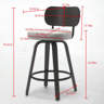 Red Barrel Studio® Swivel Bar Stools Set of 2, Upholstered Faux Leather ...