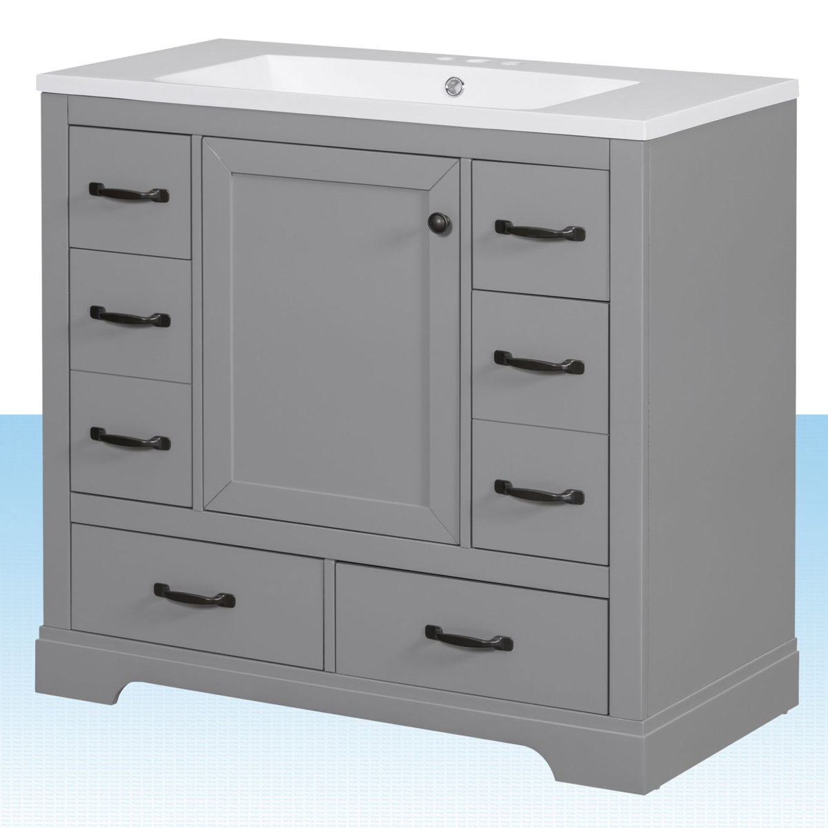 Winston Porter Raedon 36'' Single Bathroom Vanity with Ceramic Top ...