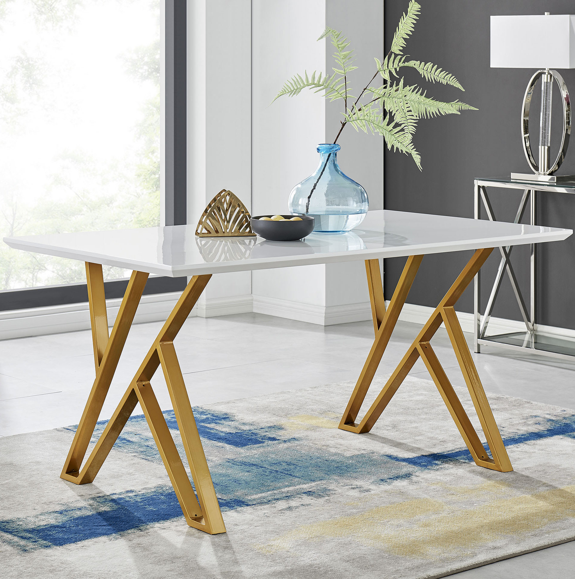 East Urban Home Genoa Modern Geometric Dining Table & Reviews | Wayfair