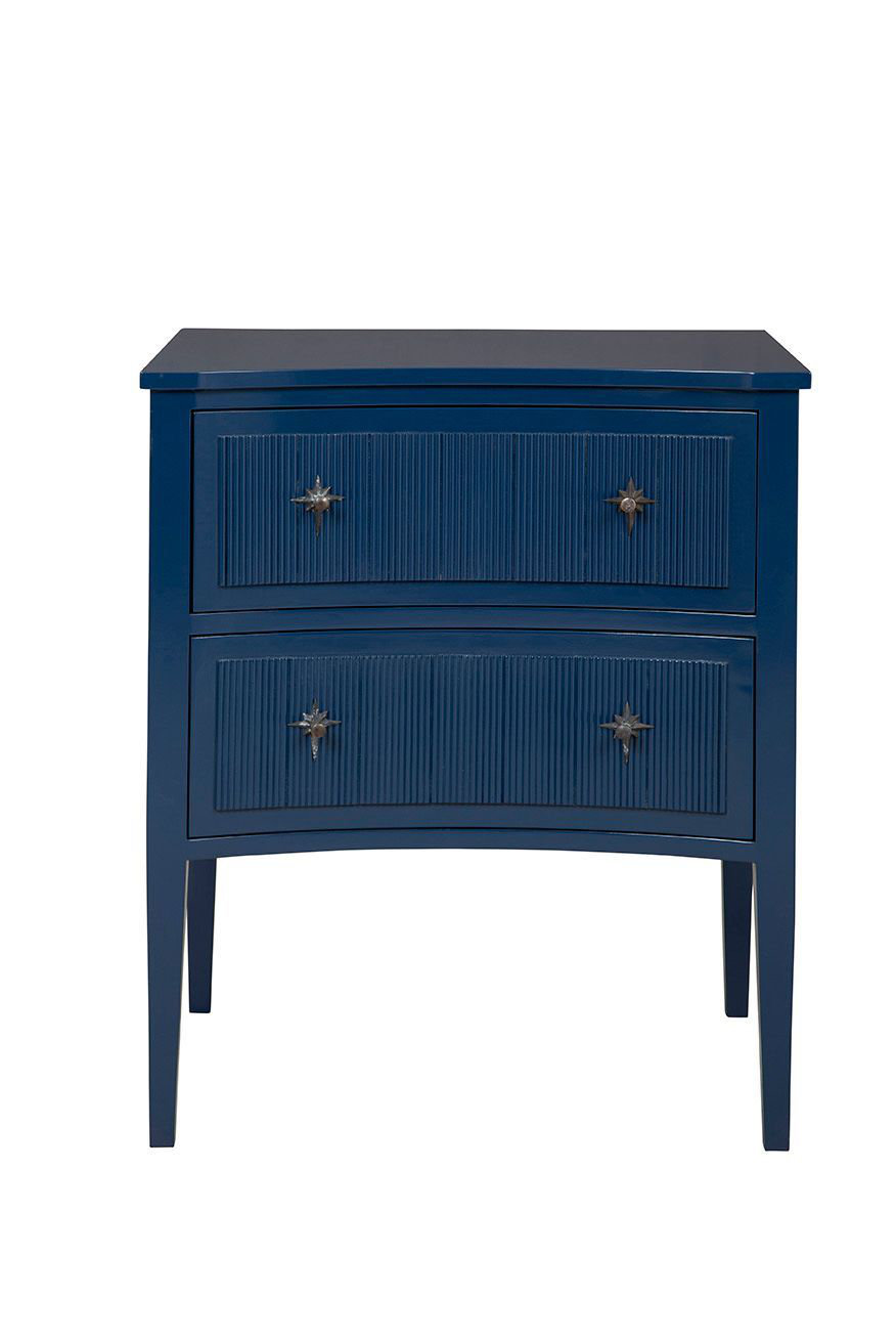 Latitude Run® Leiv 2-Drawer Mahogany Chest, Blue | Wayfair