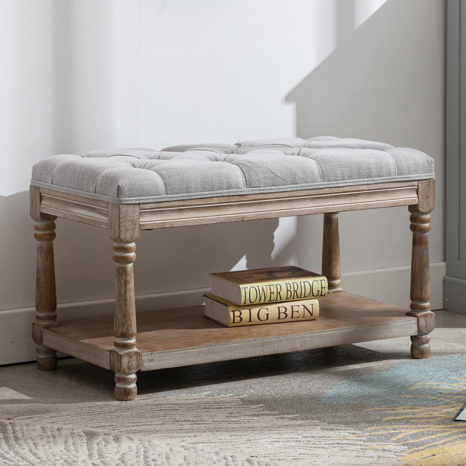 Ophelia & Co. Chairus Storage Bench Button Tufted Small Entryway Bench ...