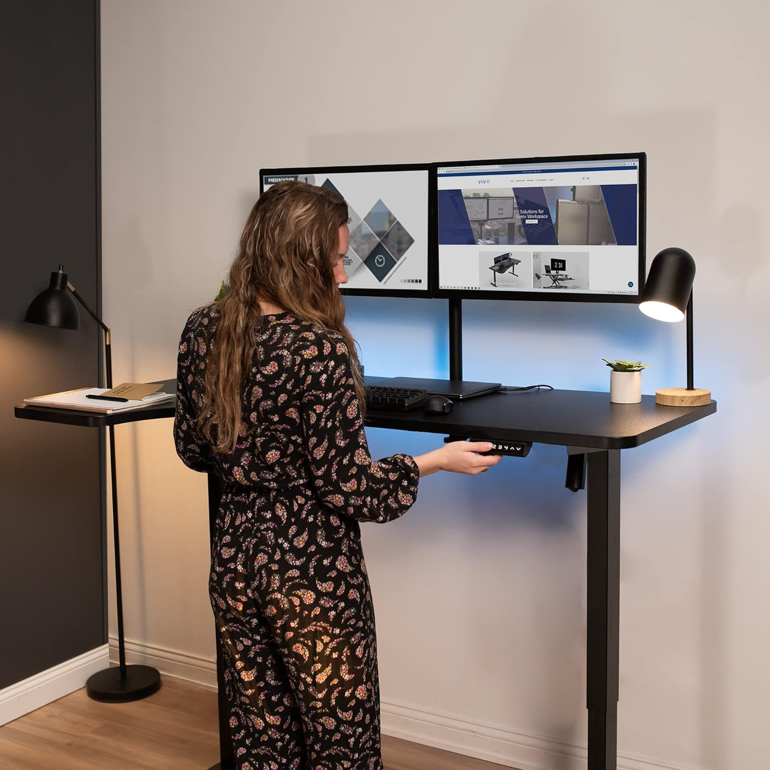 VIvo Black 58in x 35in Reversible Corner Table Top | Wayfair