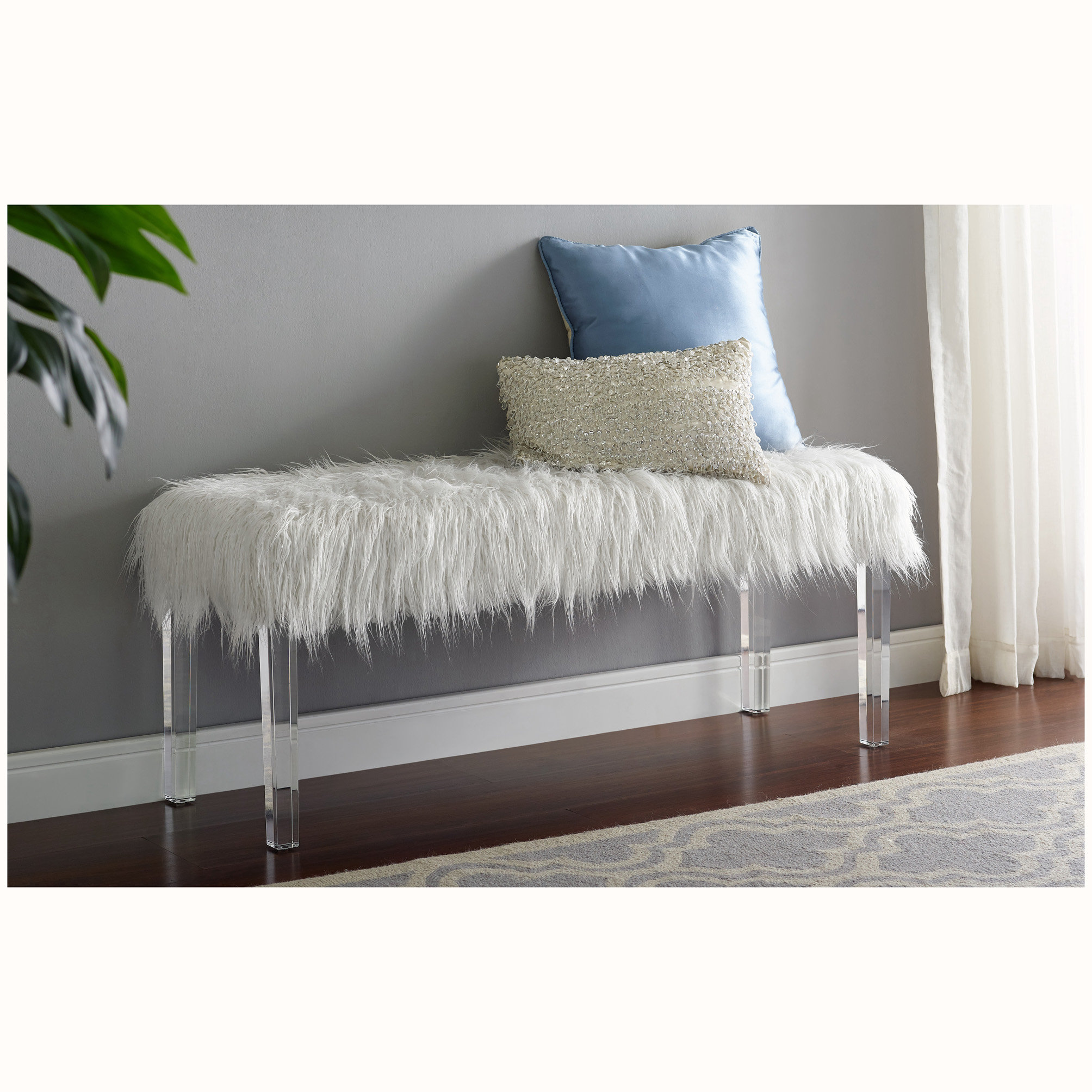 Ivy Bronx Faux Fur Bench - Wayfair Canada