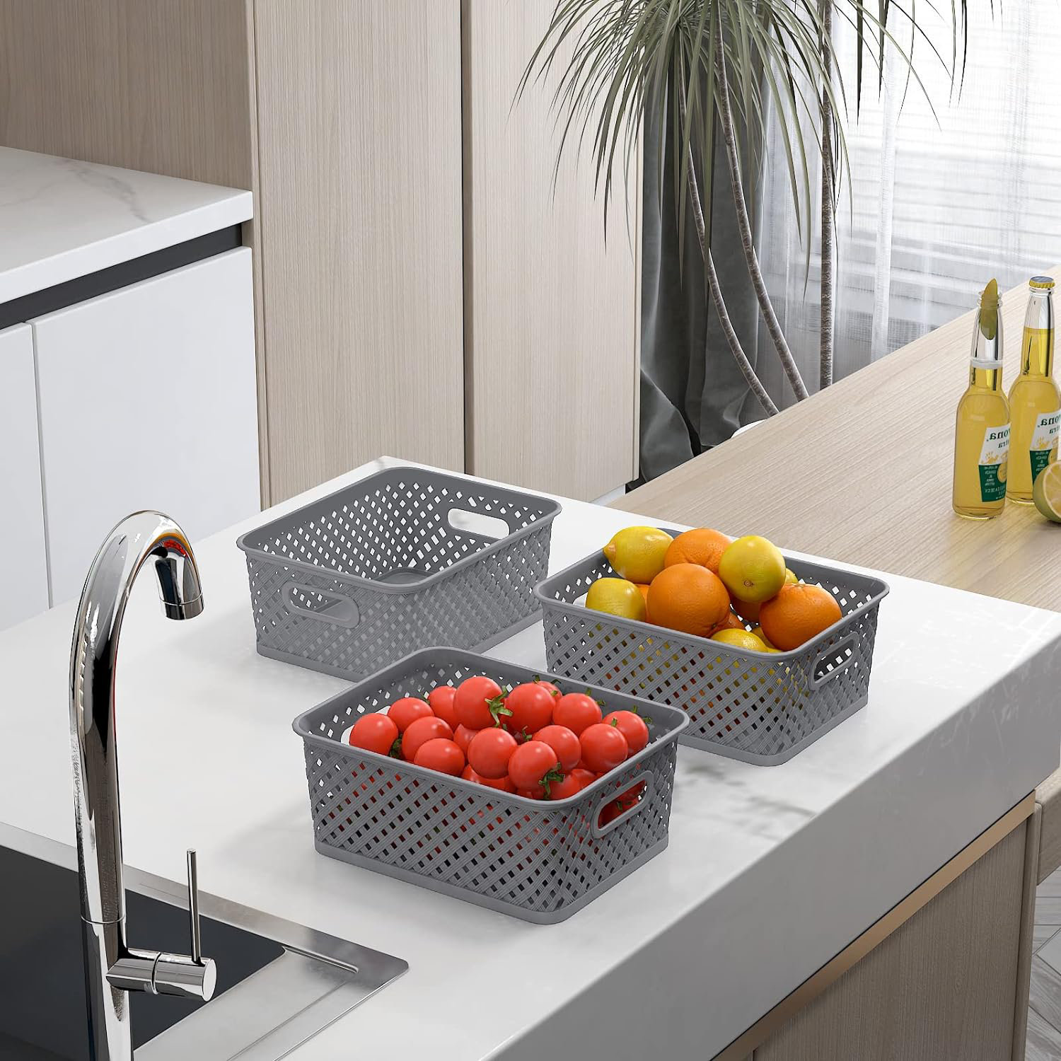 Rebrilliant Organization And Storage 3 Packs, Plastic Storage Bins ...