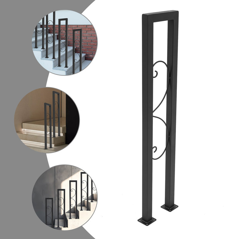 DENFER U-Shaped Metal Stair Handrail Decorative Railing For Stairs ...