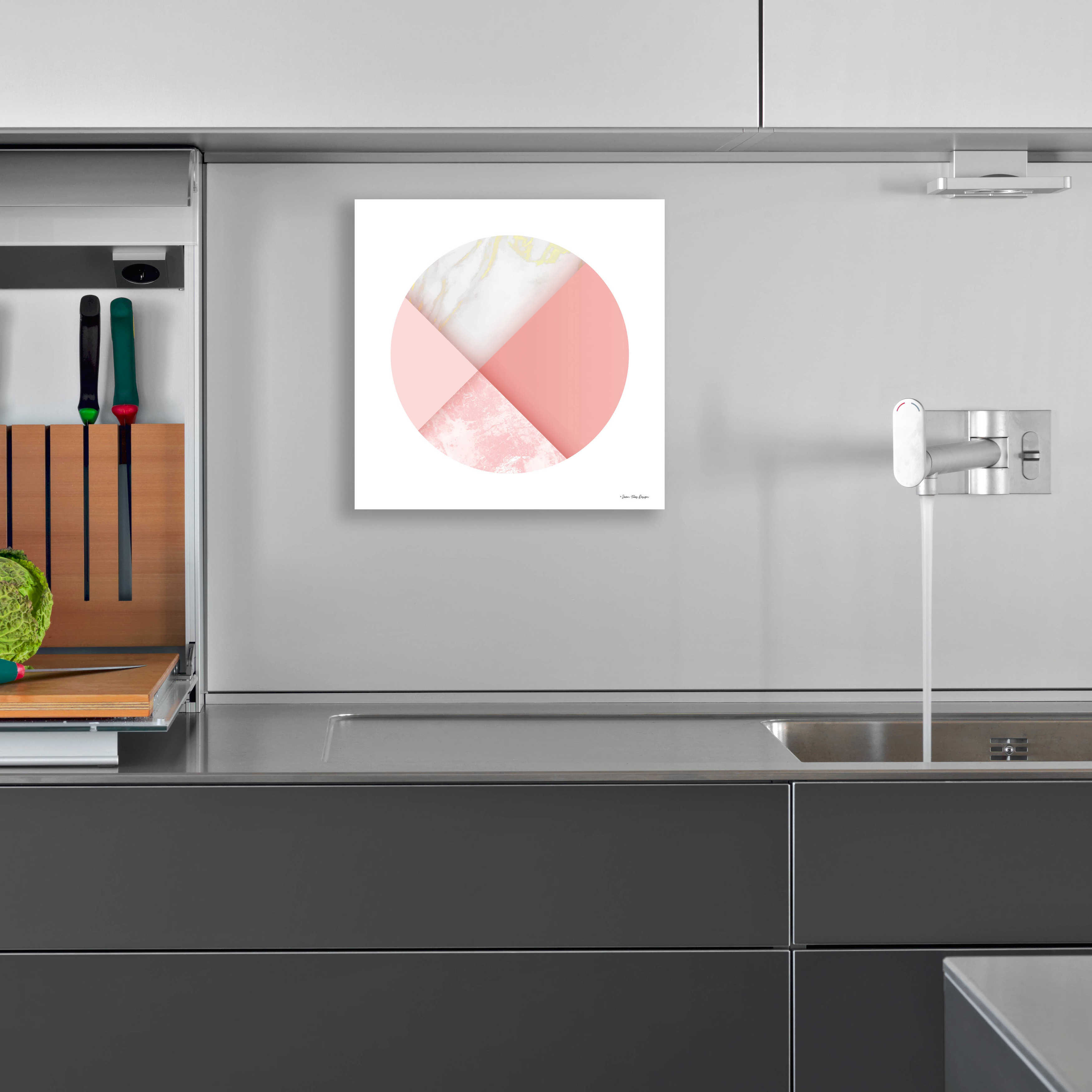 Ivy Bronx 'Pink Marble Circle I' by Seven Trees Design, Acrylic Glass ...