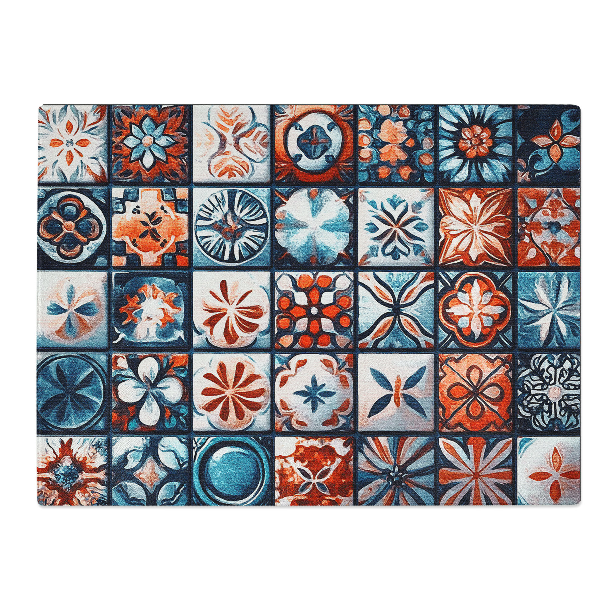 Metro Lane Patchwork Pattern Vol.4 Glass Chopping Board | Wayfair.co.uk