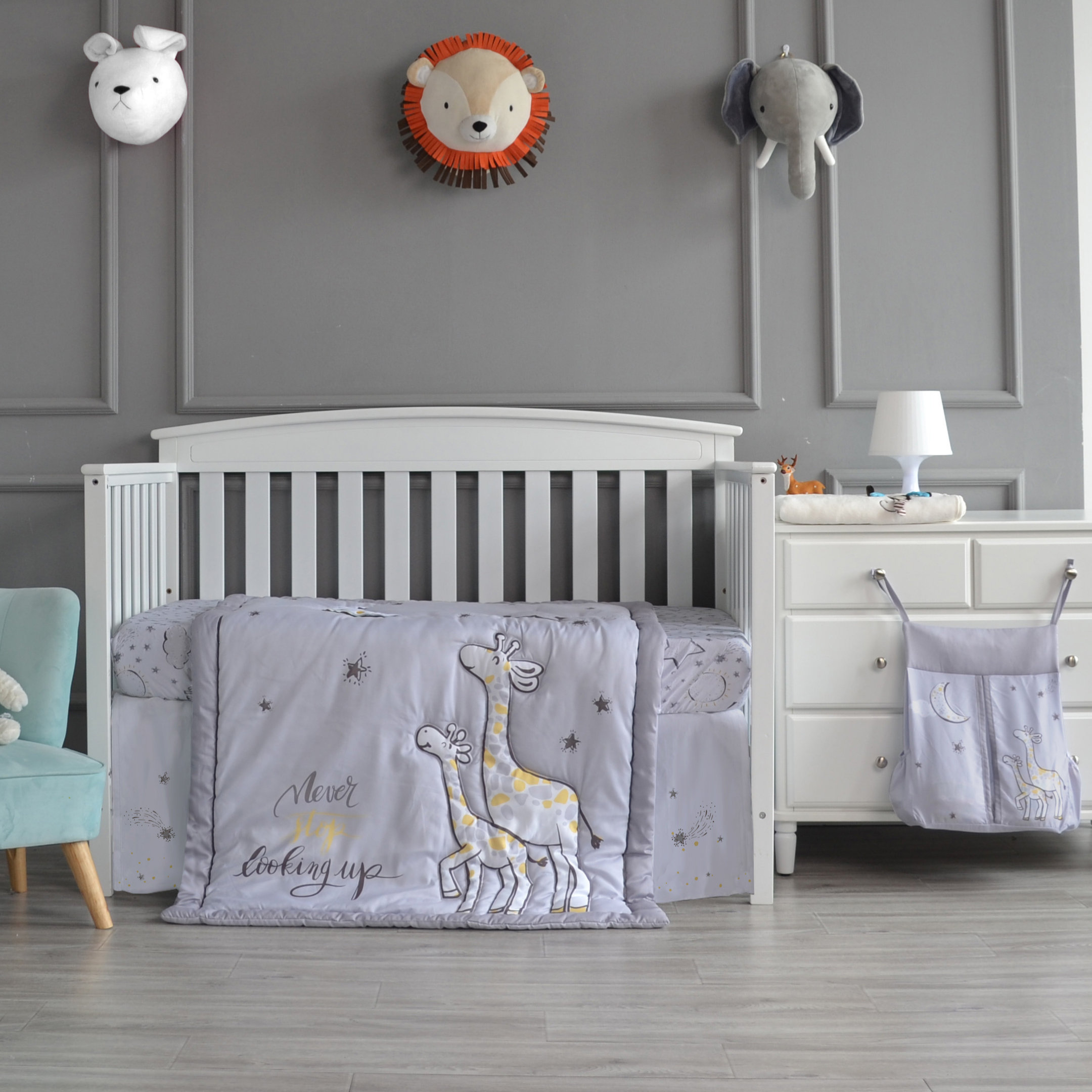 Redwood Rover Pimentel Giraffe The Dreamer 4 Piece Crib Bedding Set ...