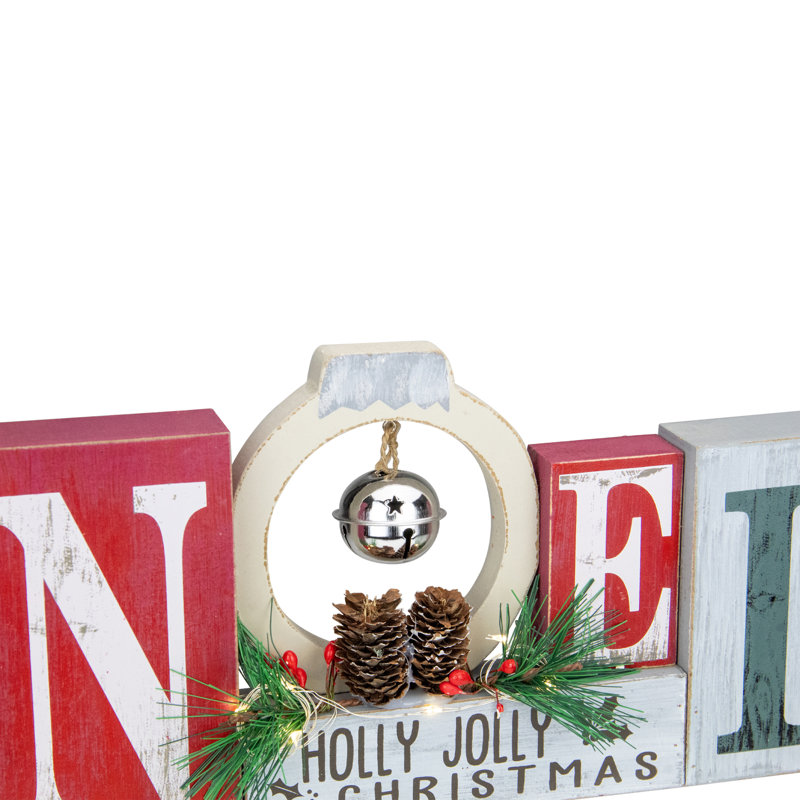 Northlight Seasonal 13" LED Lighted Noel Holly Jolly Christmas Sign ...