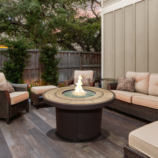 Sunbeam Cove Aluminum Ceramic Top Propane/Natural Gas Fire Table ...