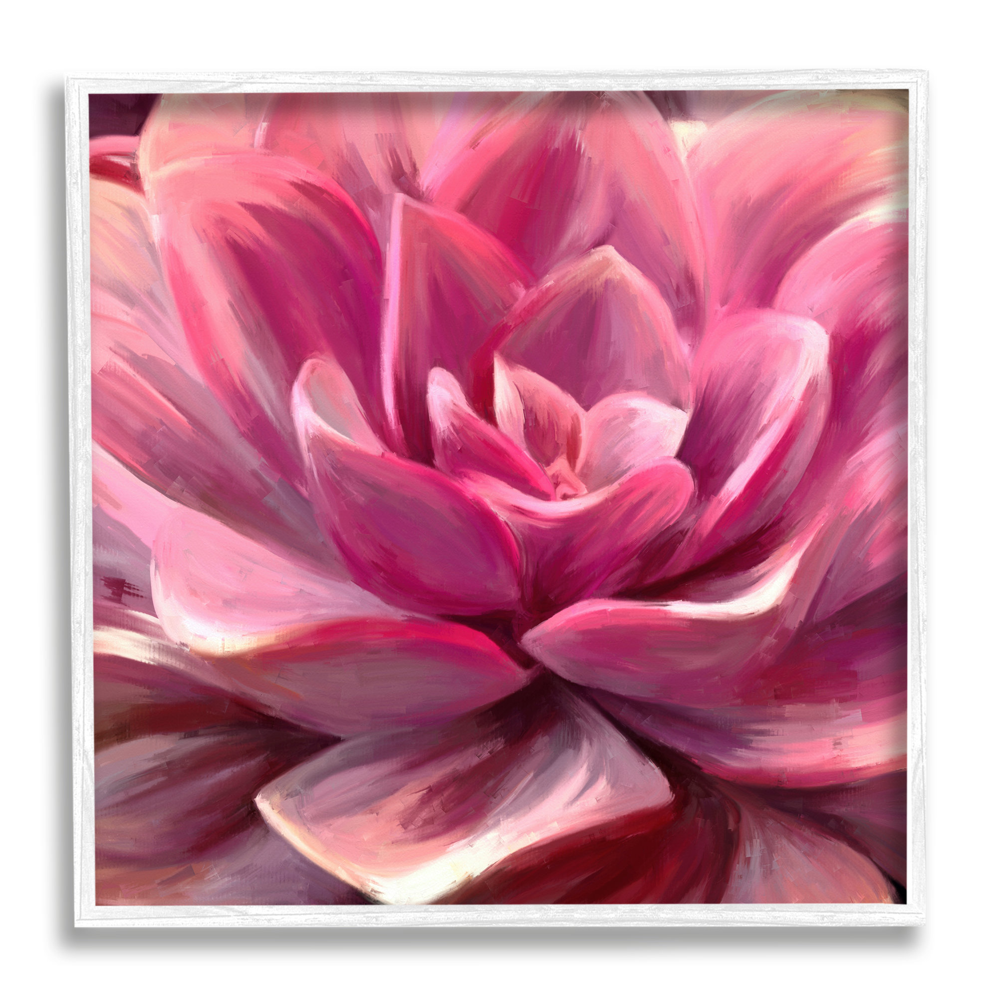Stupell Industries Pink Succulent Leaves On Canvas by Amy Hall Painting ...