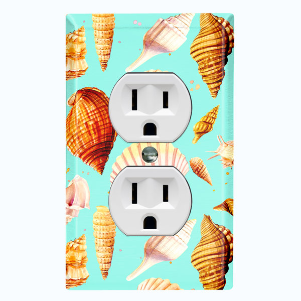 WorldAcc Assorted Sea Shells 1-Gang Duplex Outlet Wall Plate | Wayfair