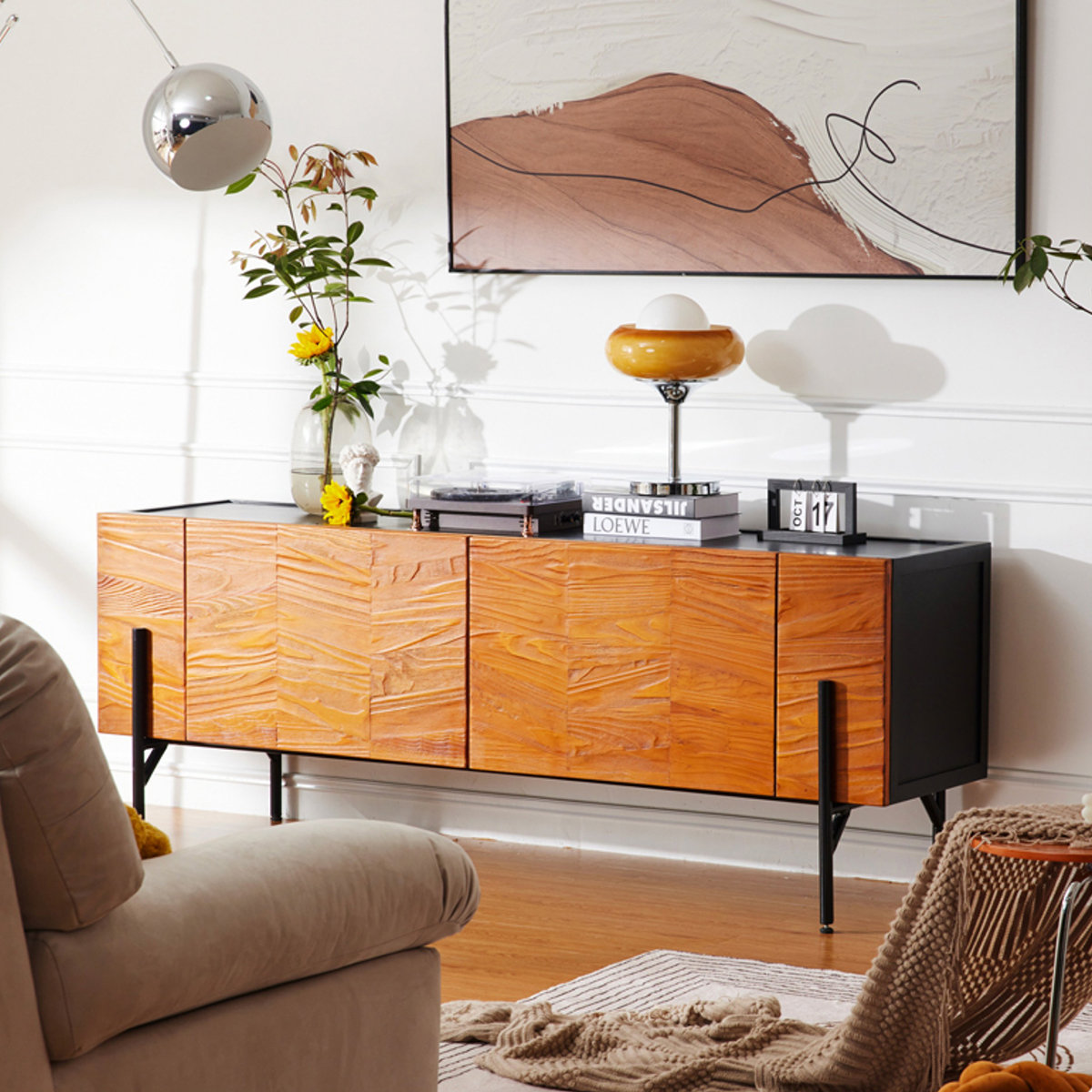 Feel High Pillows Solid Wood 72.05'' W Storage Credenza | Wayfair