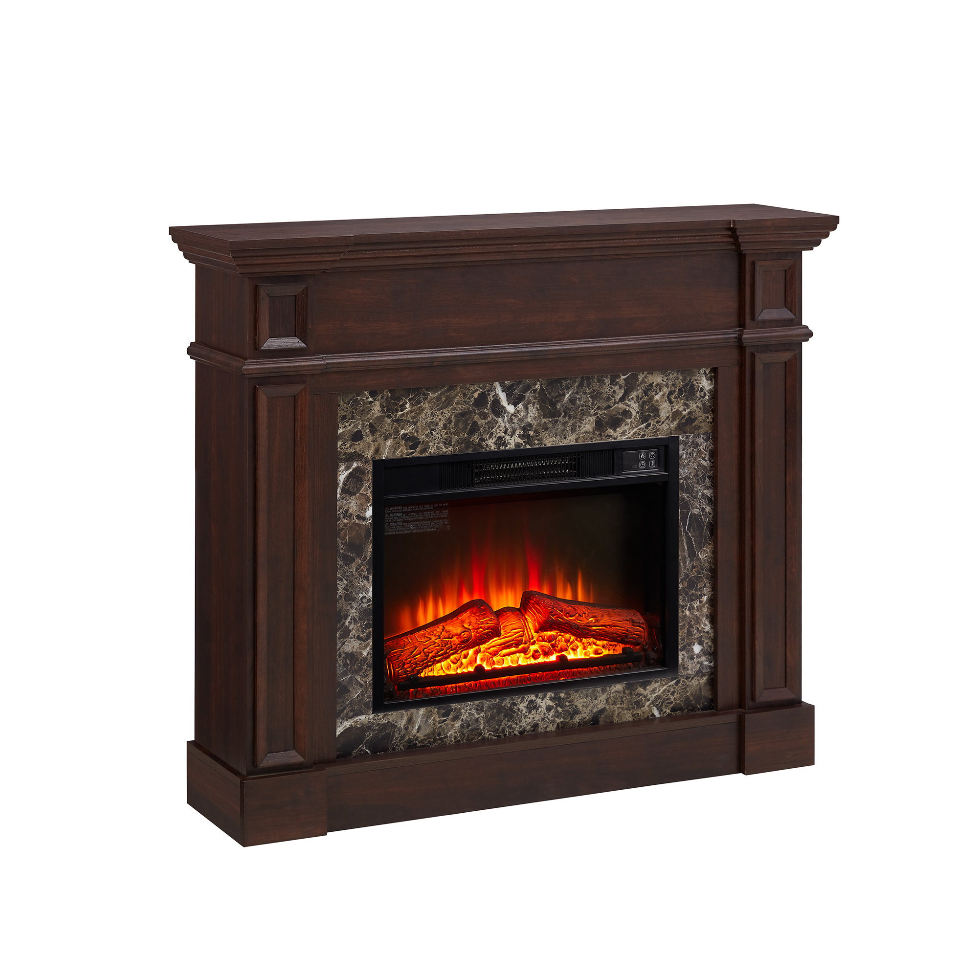 Winston Porter Juilo Freestanding Electric Fireplace with Realistic ...