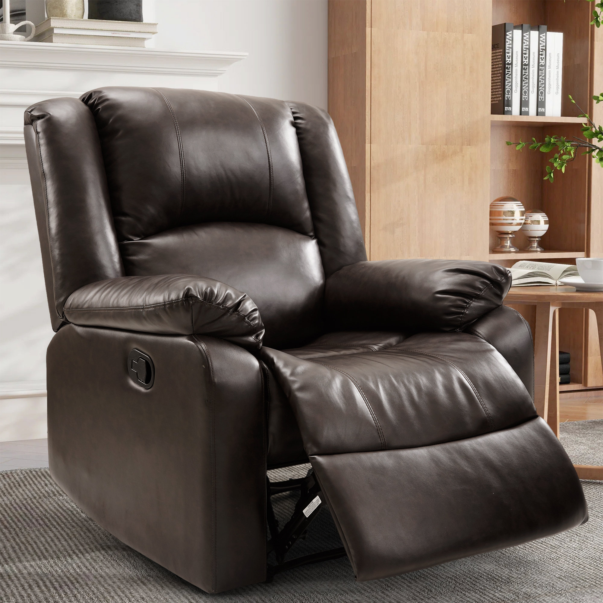 Latitude Run® Tachara Breathable Faux Leather Manual Recliner Chair ...