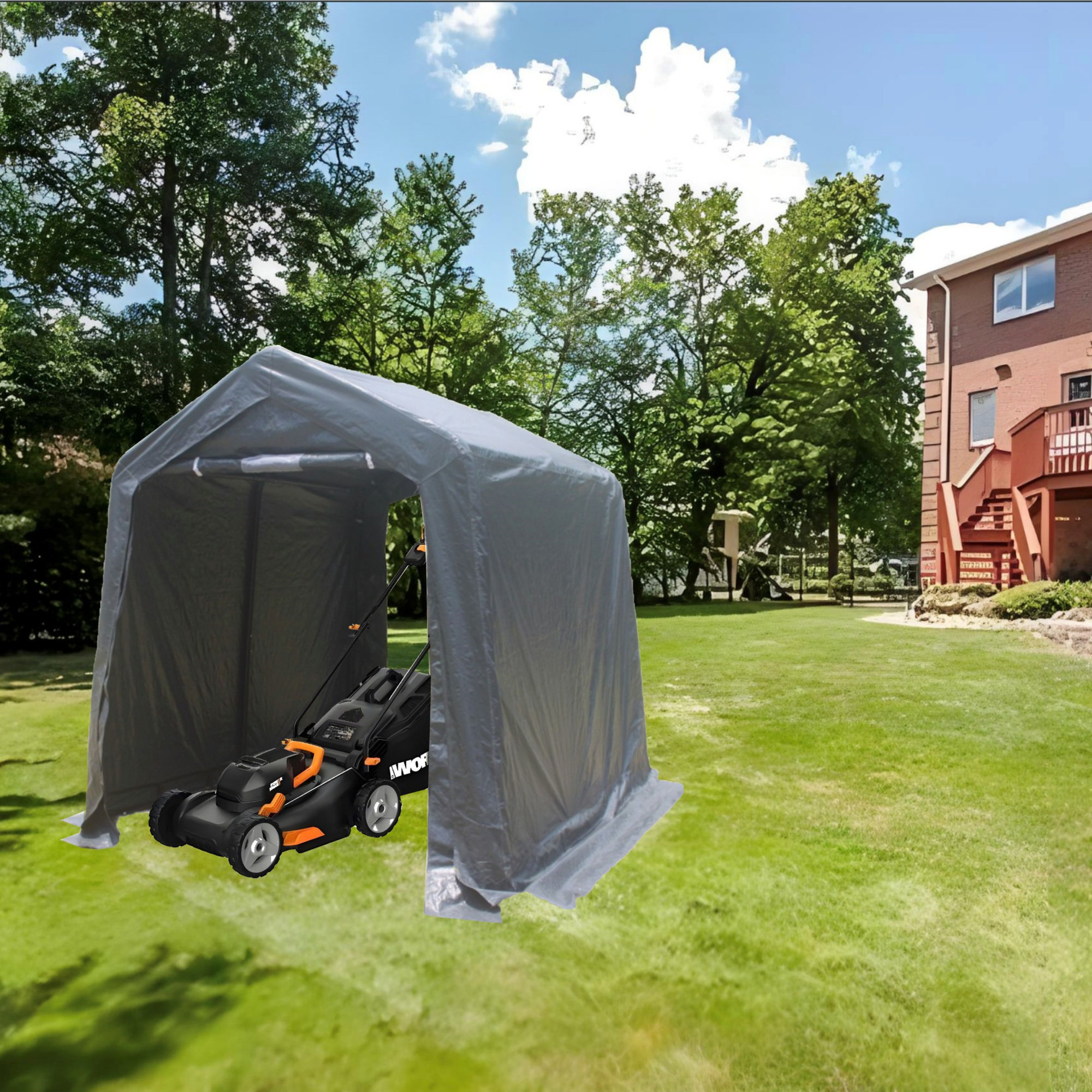 CHENGGUHENGXIN Outdoor Gazebo Portable Storage Shelter Shed With 2 Roll ...