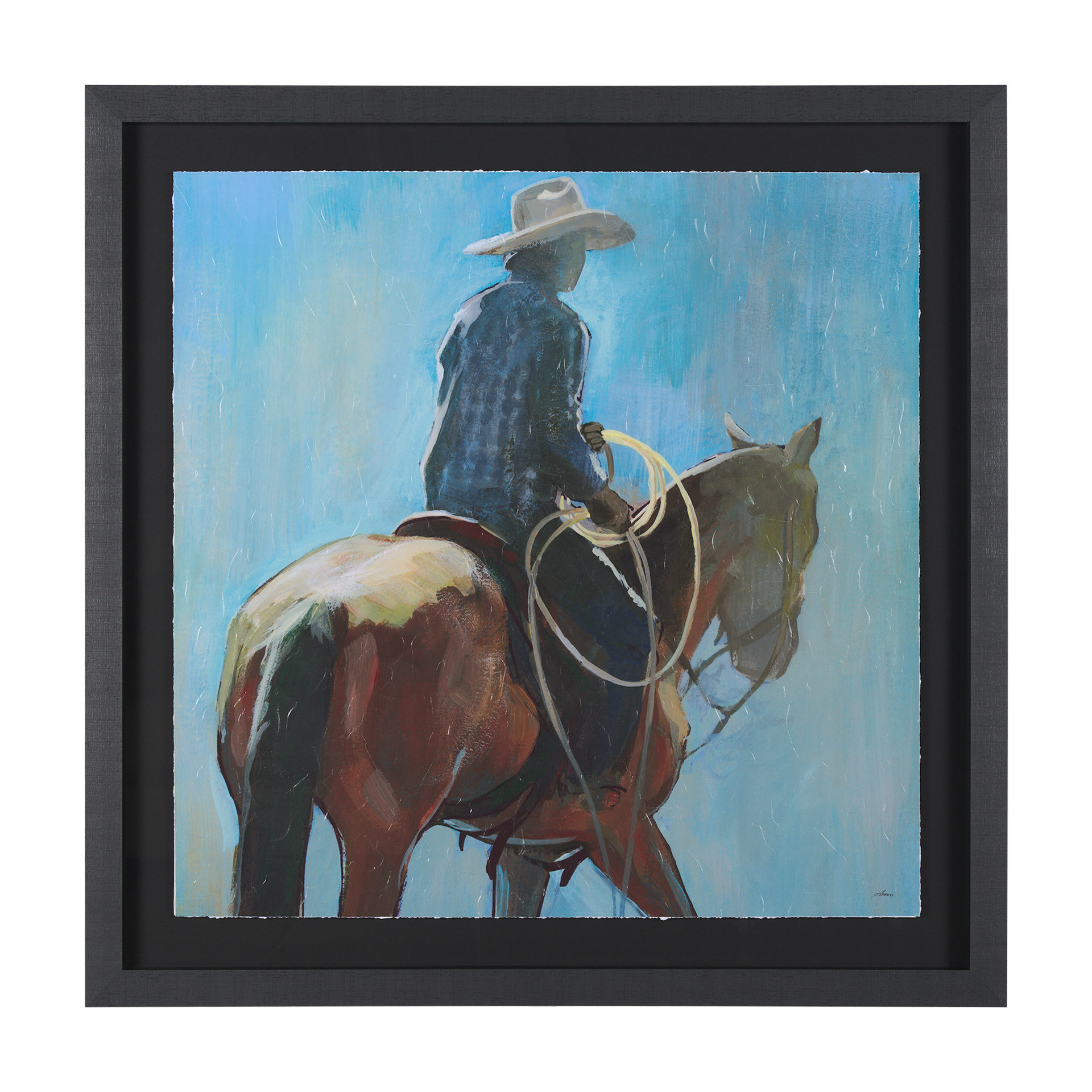 Union Rustic Markco Up I Cowboy And Horse By Studio A Hand Embellished Framed Art Print Matted ...