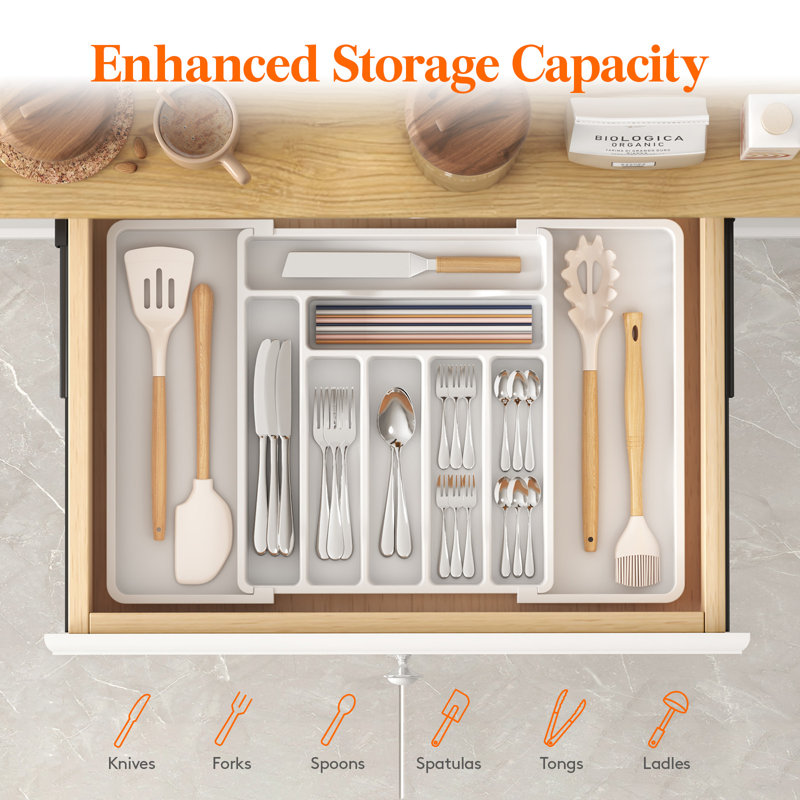 Rebrilliant Silverware Drawer Organizer, Expandable Utensil Organizer ...