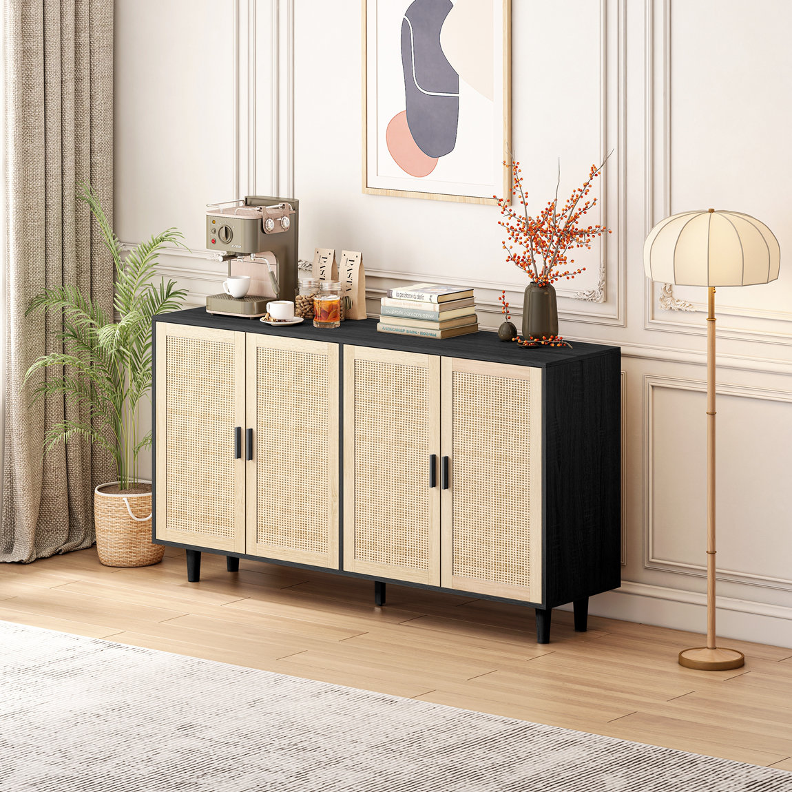 Bay Isle Home™ 62.20" Functional 4-Door Rattan Decorative Storage ...