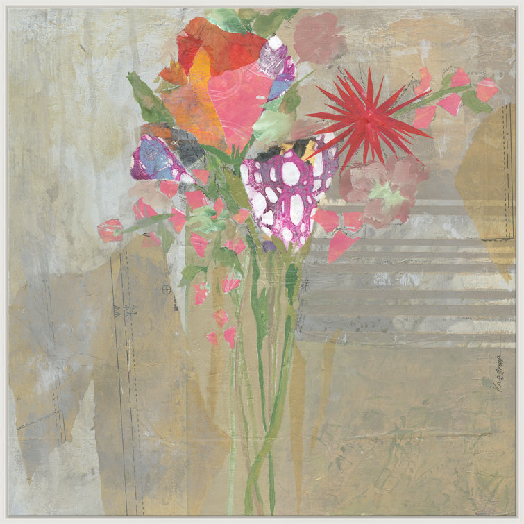 Soicher-Marin Jill Krasner Wildflowers On Beige Framed On Canvas by ...