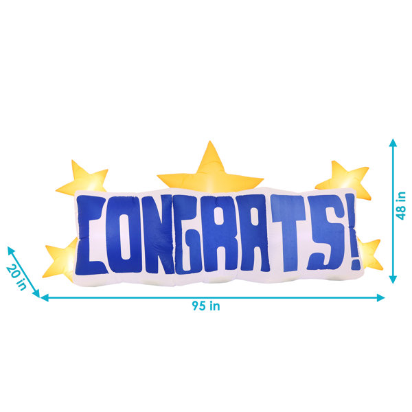 The Party Aisle™ Inflatable Party Decoration Congrats Star Banner for ...