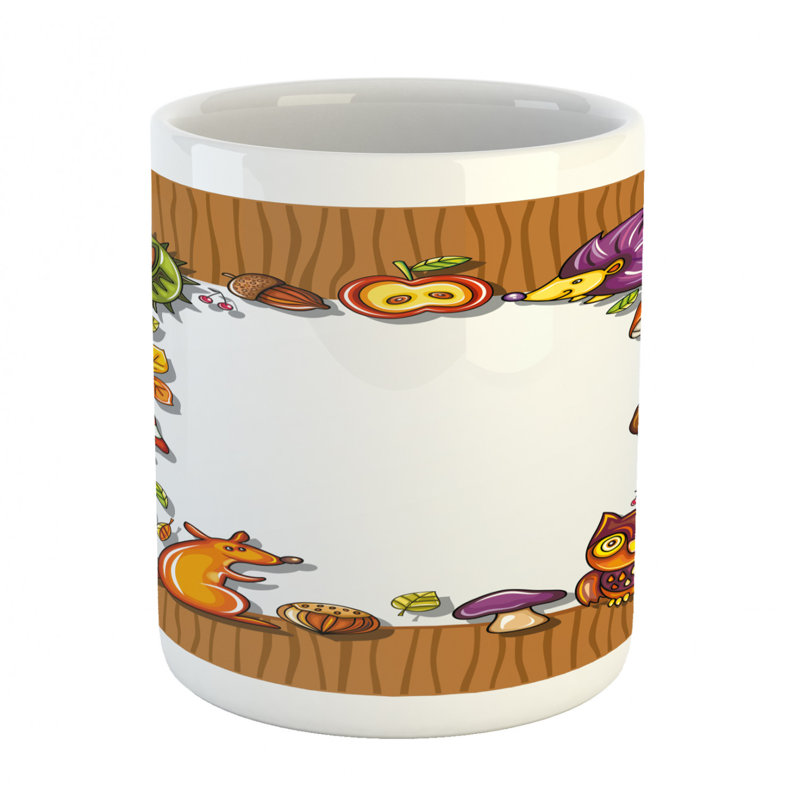 East Urban Home Acorns Hedgehog Squirrel Coffee Mug | Wayfair