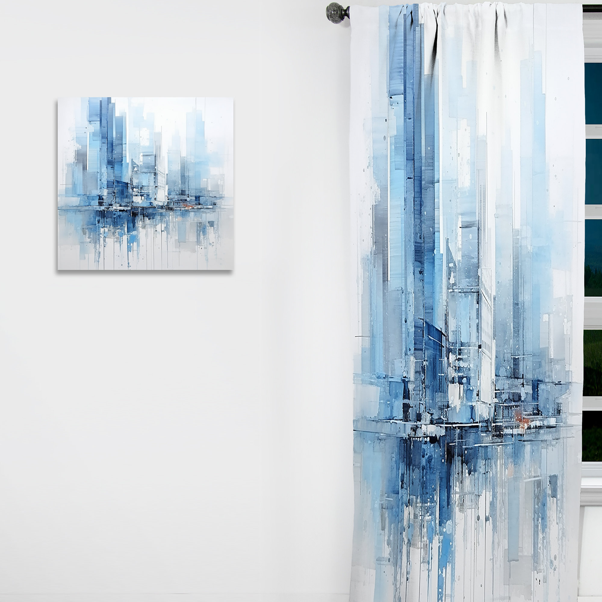 East Urban Home Ellowyn Azure Ascent Skyscrapers Harmony I ...