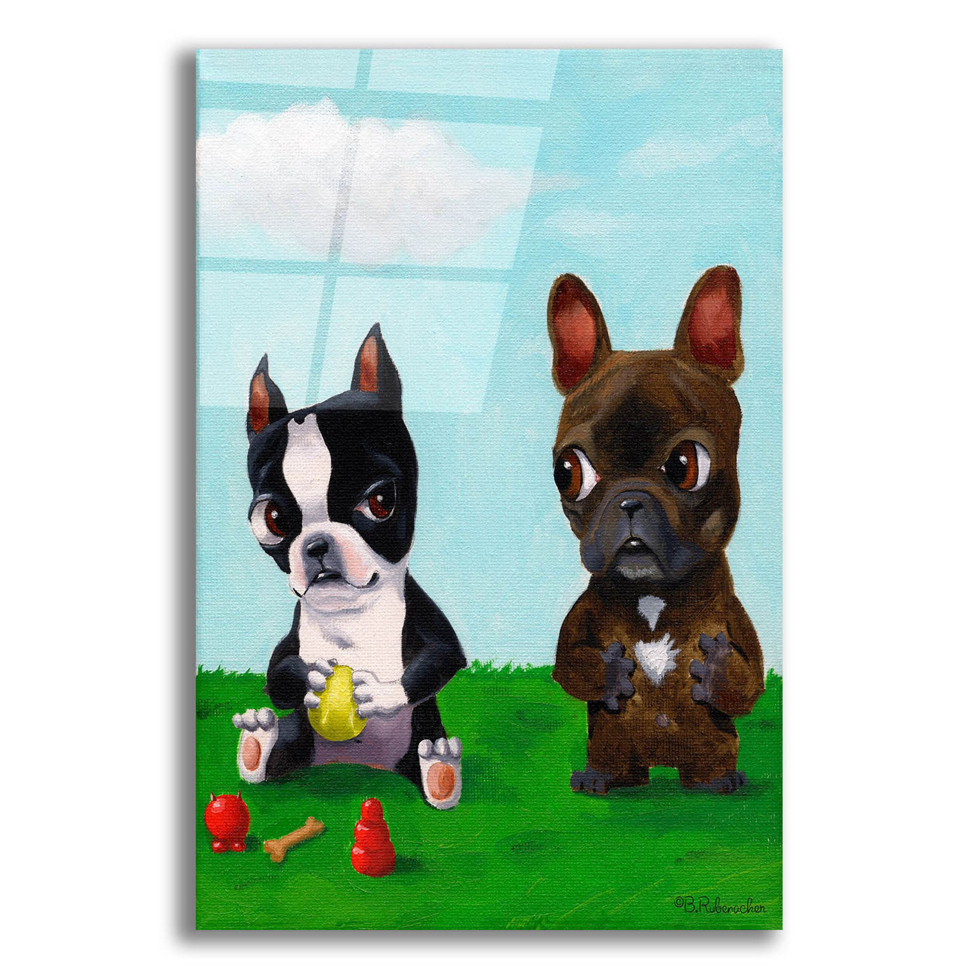 Trinx® 'Boston And Frenchie' By Brian Rubenacker, Acrylic Glass Wall ...