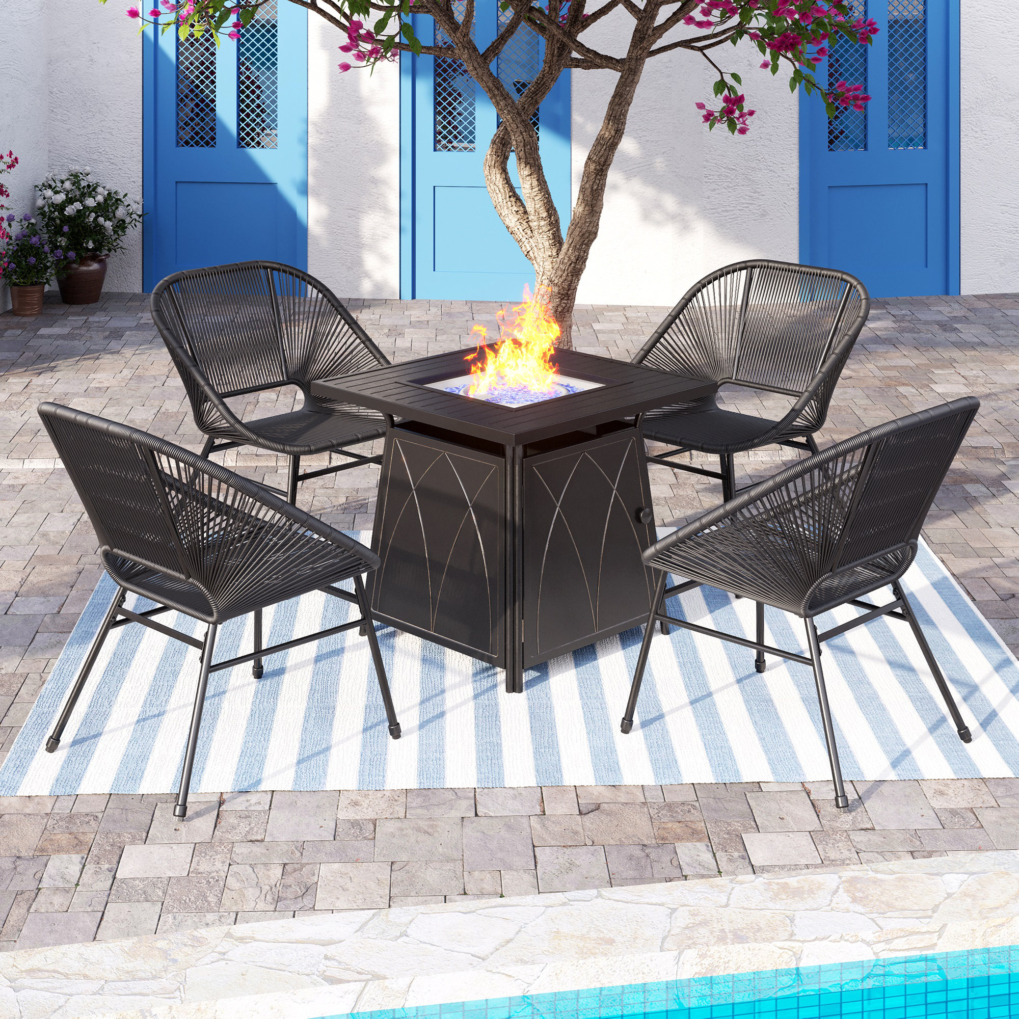 Lark Manor™ Alyah Square 4 - Person 28'' Long Dining Set & Reviews ...