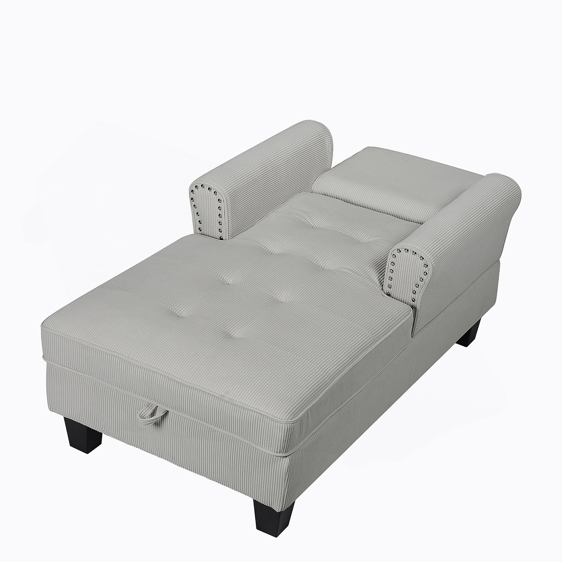 BOSTINS Chaise Lounge Sleeper Sofa Bed Chair With Rivets For Bedroom ...