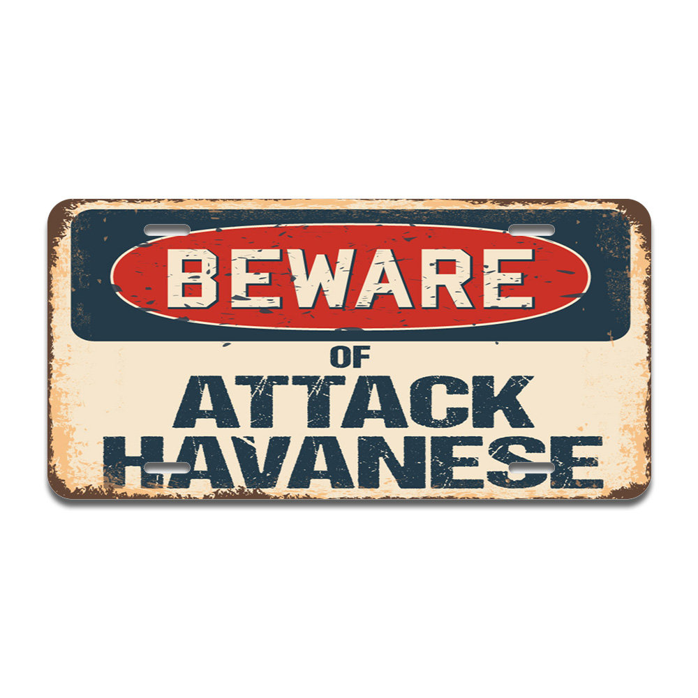 SignMission Beware of Attack Havanese Aluminum Plate Frame | Wayfair