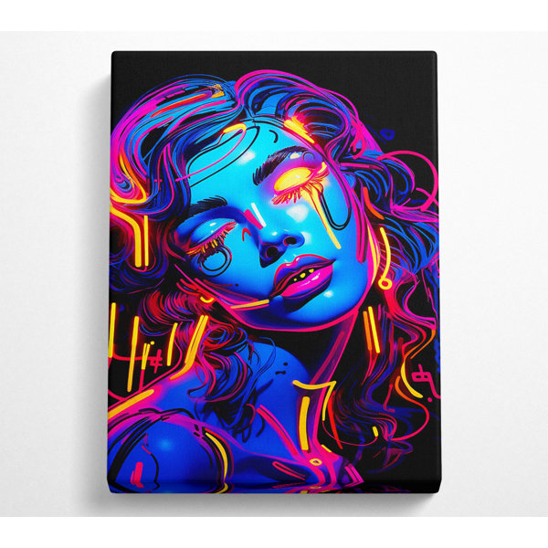 Metro Lane Neon Undead Girl - Wrapped Canvas Print | Wayfair.co.uk