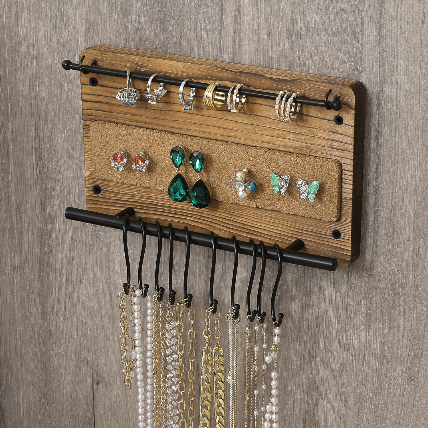 Williston Forge Wall Mounted Jewelry Organizer / 10 Hook - Wayfair Canada