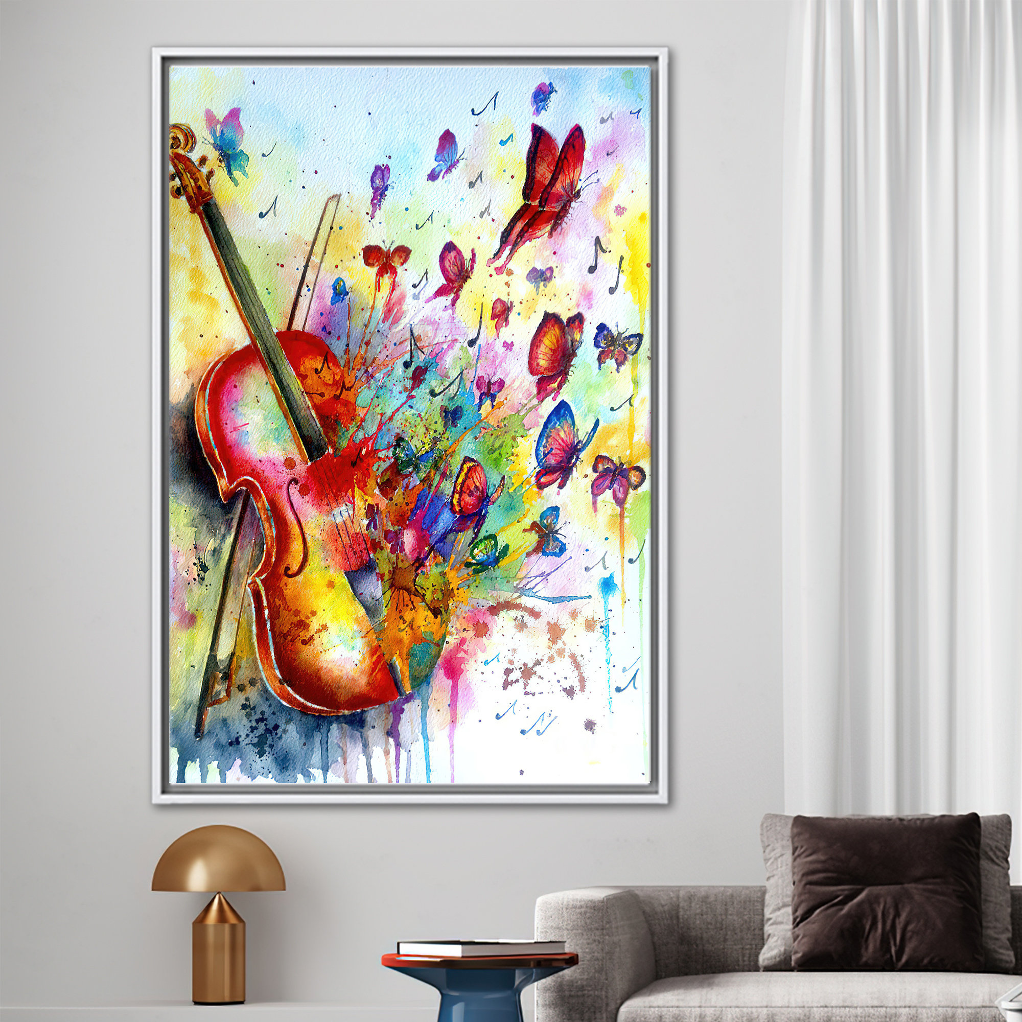 Lark Manor™ Abstract Butterfly Canvas Art, Abstract Violin Art Canvas ...