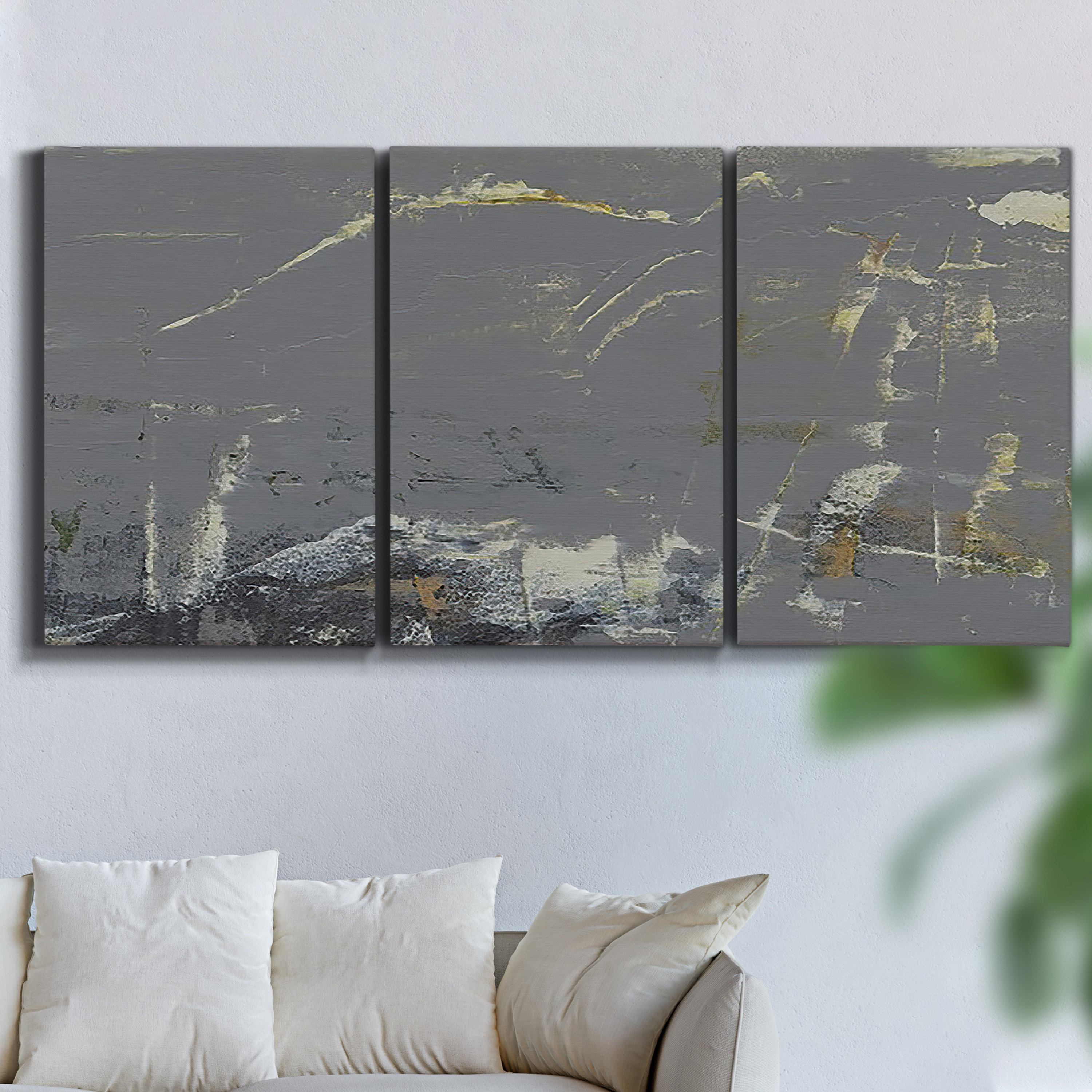 Orren Ellis Indigo Vapor II - 3 Piece Wrapped Canvas Print | Wayfair