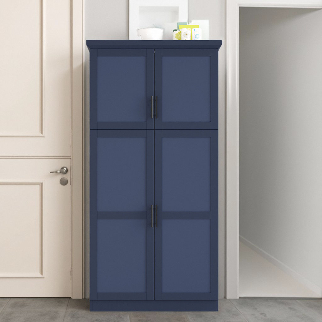 Canora Grey Shaker Style Freestanding Kitchen Pantry Cabinet with 4 ...