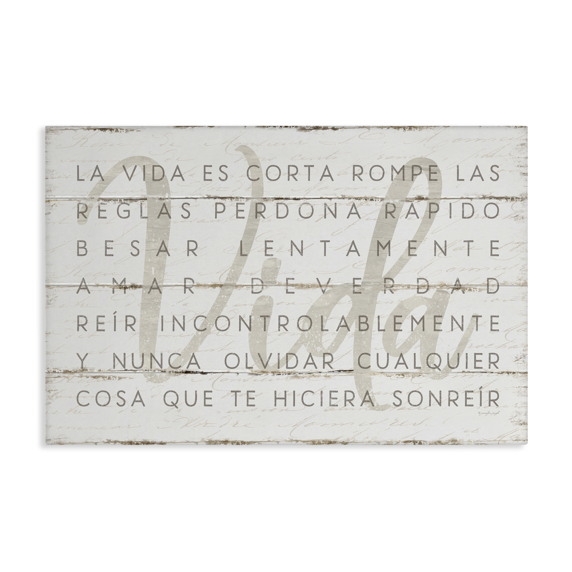 Trinx La Vida es Corta Canvas Wall Art by Jennifer Pugh | Wayfair