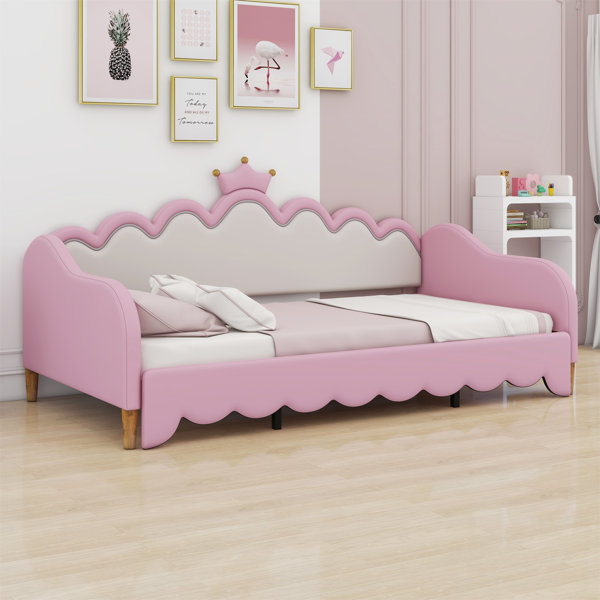 House of Hampton® Upholstered Princess Daybed With LED Lights And Crown ...