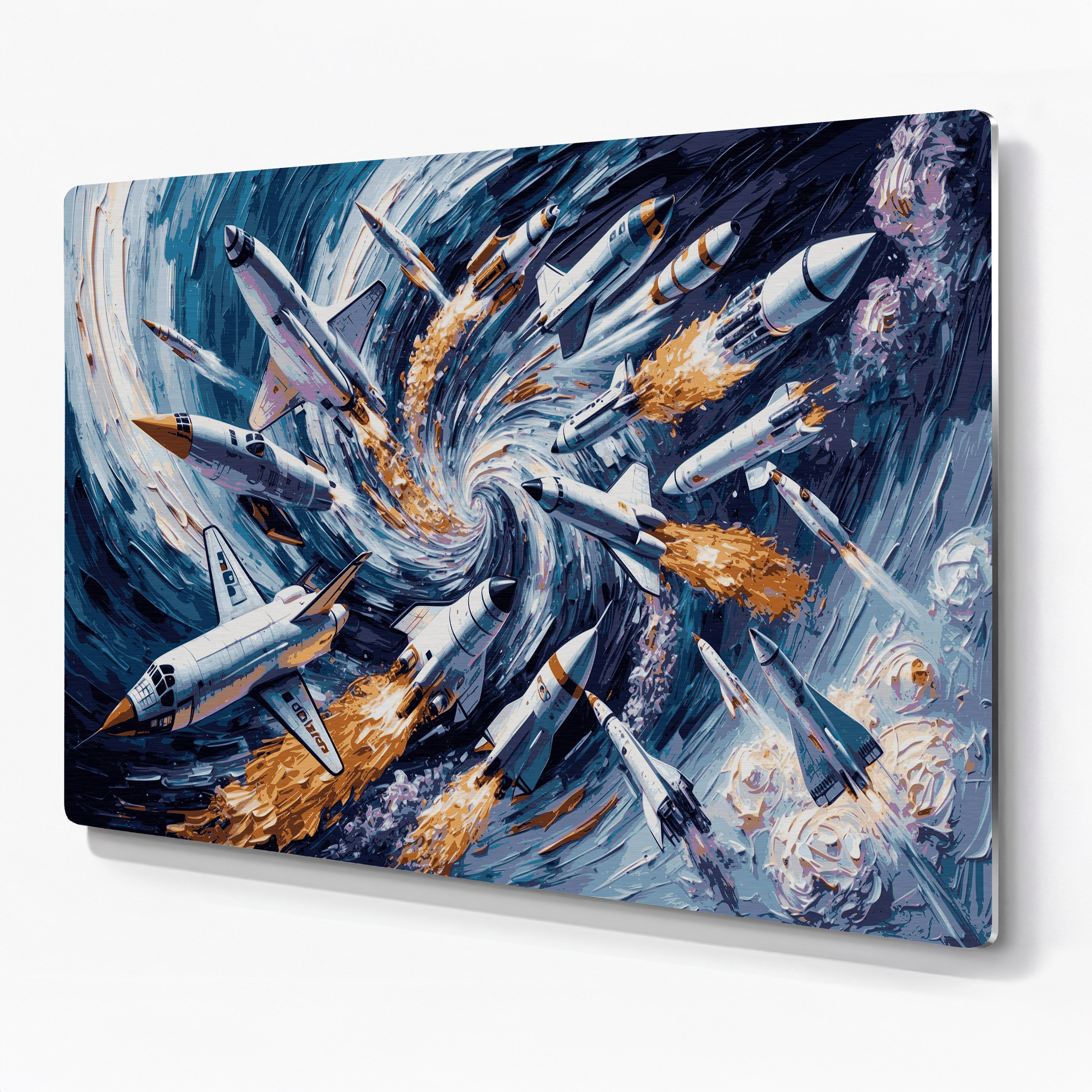Orren Ellis Transportation Space shuttles and rockets Gray Metal Wall ...