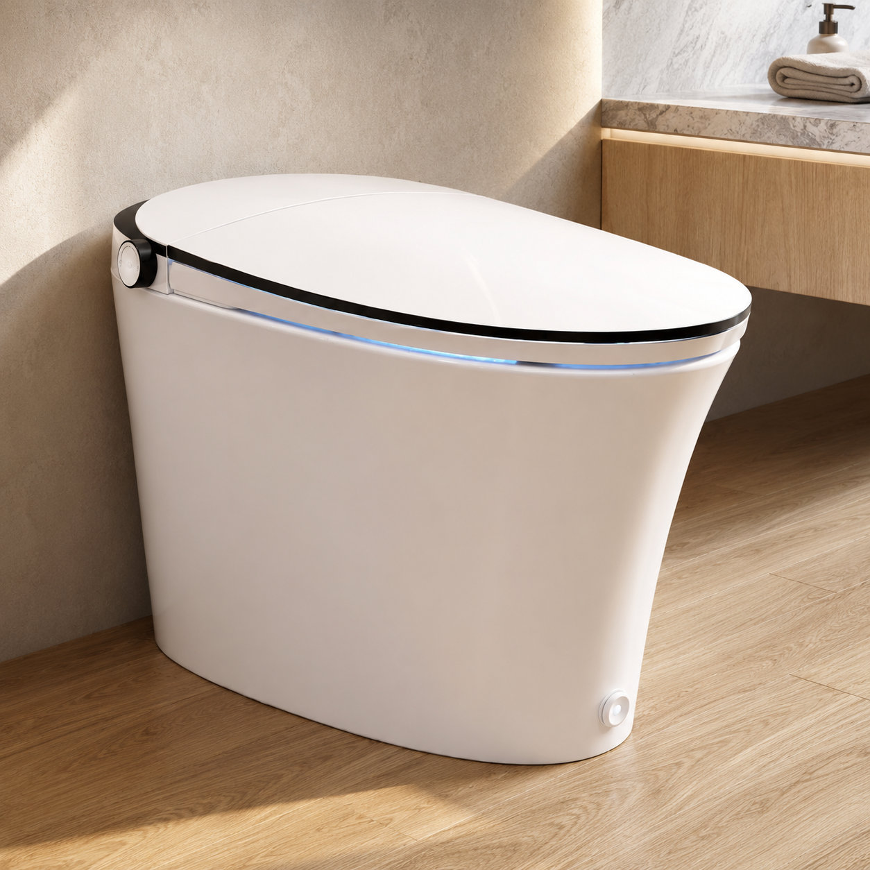 DeerValley Smart Toilet with Quiet-Closed Heated Seat, Foot Kick/Off ...